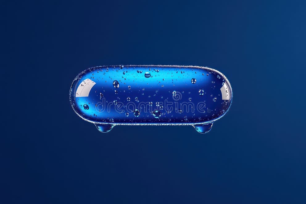 Immersive Blue Interface with Pill Stock Illustration - Illustration of ...