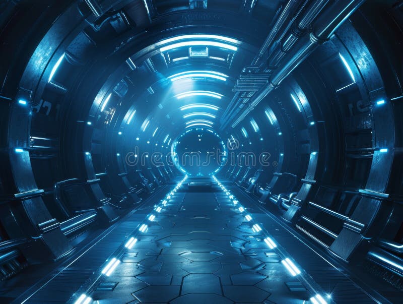 Immersive Blue Technology Abstract Stage Display Background Stock ...