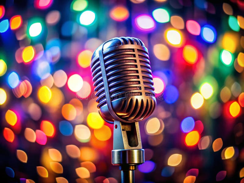 Immersive CloseUp of a Professional Studio Microphone in a Dark ...