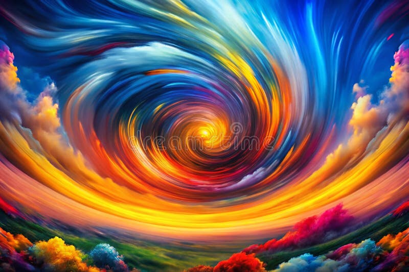 Immersive Colorful Abstract Animation Background a Panoramic Digital ...