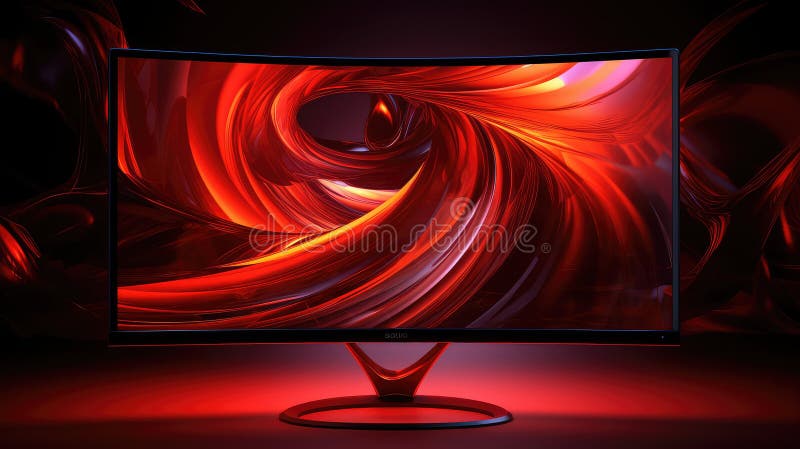 Immersive computer red stock illustration. Illustration of color ...