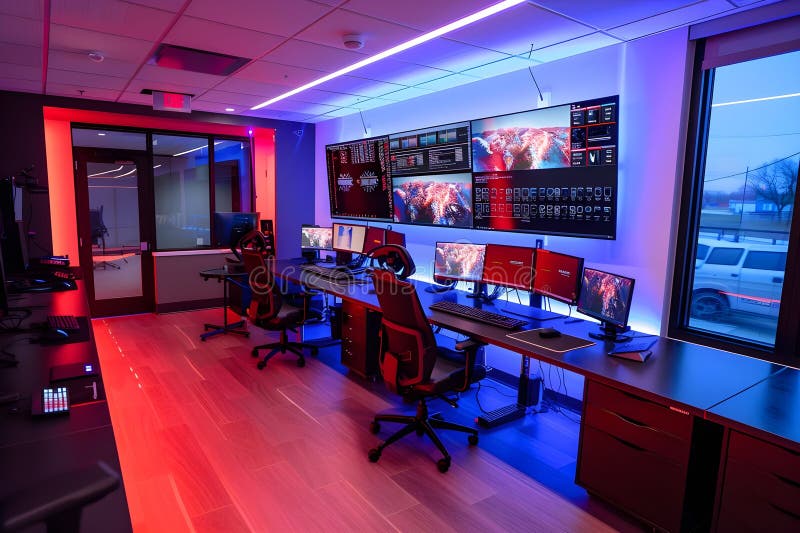 Immersive Control Room Design, Advanced Technology Monitors Displaying ...