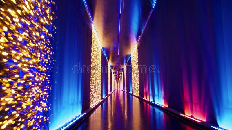Immersive Corridor Experience with Changing Lights Stock Footage ...