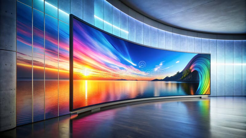 Immersive Curved Display Futuristic Minimalist Design for Modern Living ...
