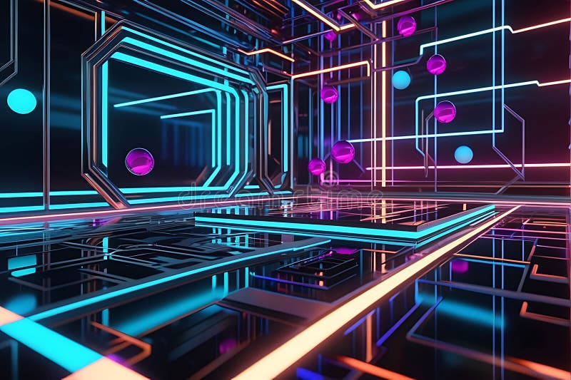 Immersive 3D Abstract Background Showcasing High-End Technology and ...