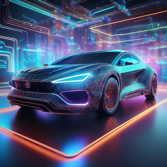 Immersive 3D Car Design on Isolated Stock Illustration - Illustration ...