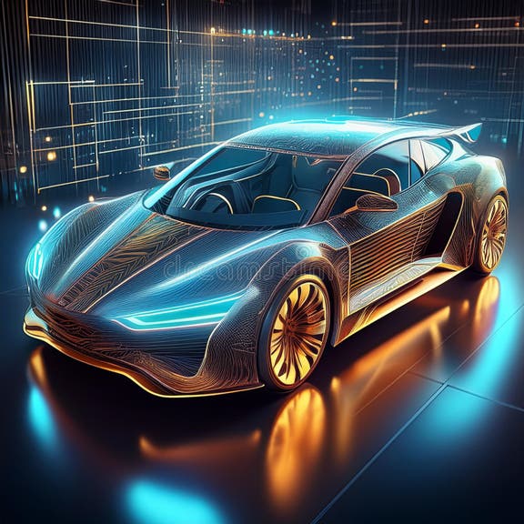 Immersive 3D Car Design on Isolated Stock Illustration - Illustration ...