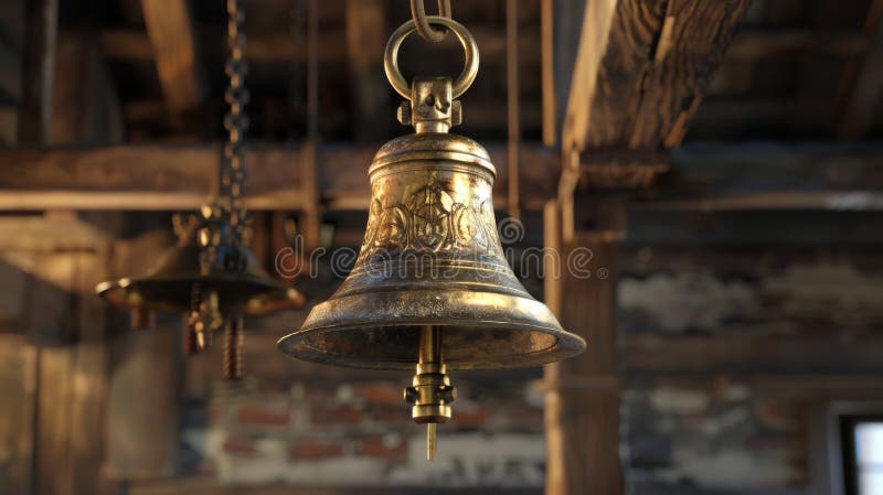 An Immersive 3D Model of a Delightful Brass Bell with a Clapper that ...