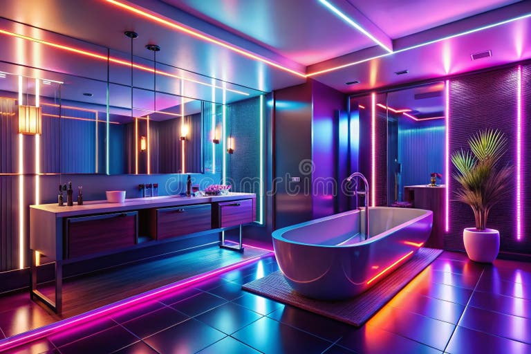 Immersive 3D Visualization of a Futuristic Bathroom a HyperDetailed Animation Render Showing ...