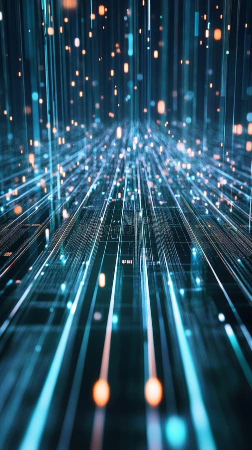 Immersive Data Visualization Concept with Bright Lights and Lines ...