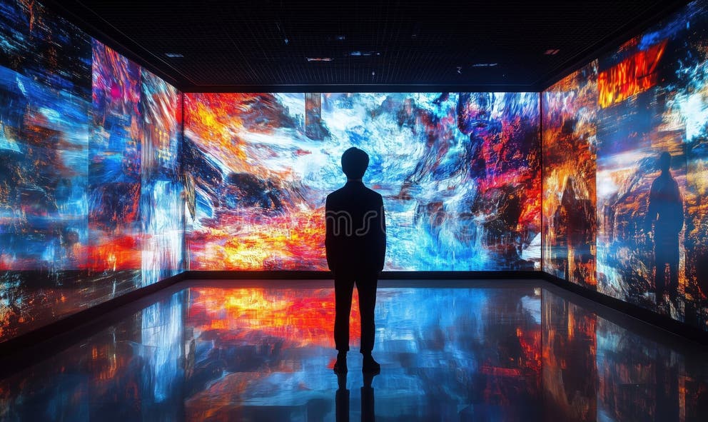 Immersive Digital Art Installation with Vibrant Colors and Abstract ...