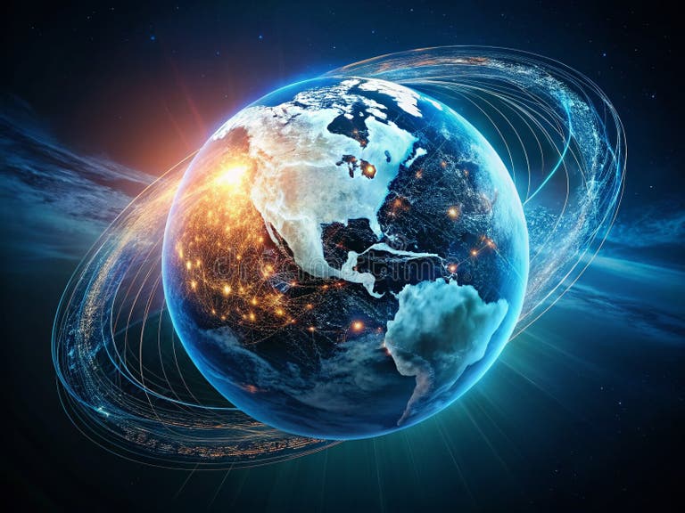 Immersive Digital Earth Globe a Stunning Visualization of Global ...