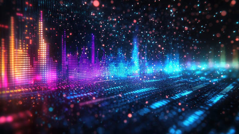 Immersive Digital Environment with Vibrant Abstract Light Patterns for ...