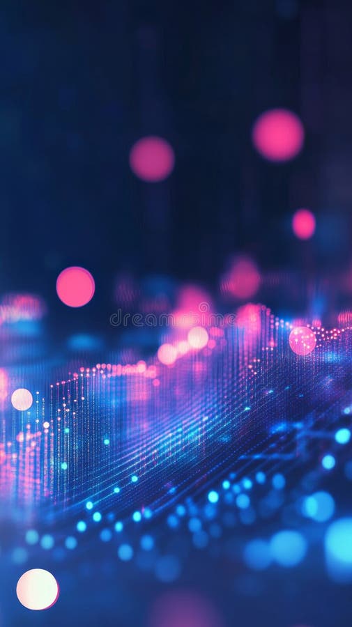 Immersive Digital Landscape with Vibrant Lights and Abstract Patterns ...