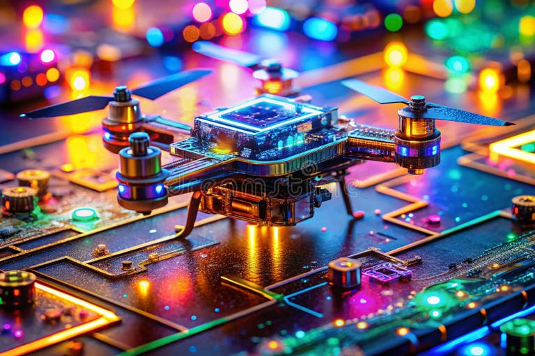 Immersive Drone Control a Macro View of Futuristic Circuitry and ...