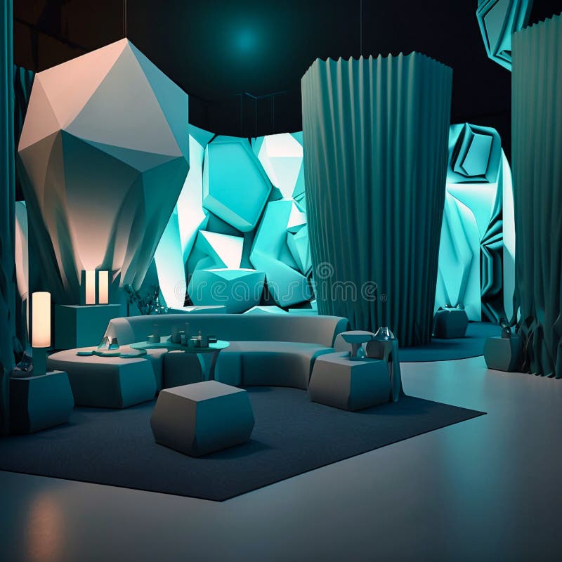 Immersive Environment in Digital Art Inspired by, Generative AI Stock ...