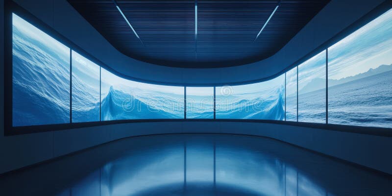 Immersive Exhibition Hall, Three Horizontally Placed Wave-shaped ...