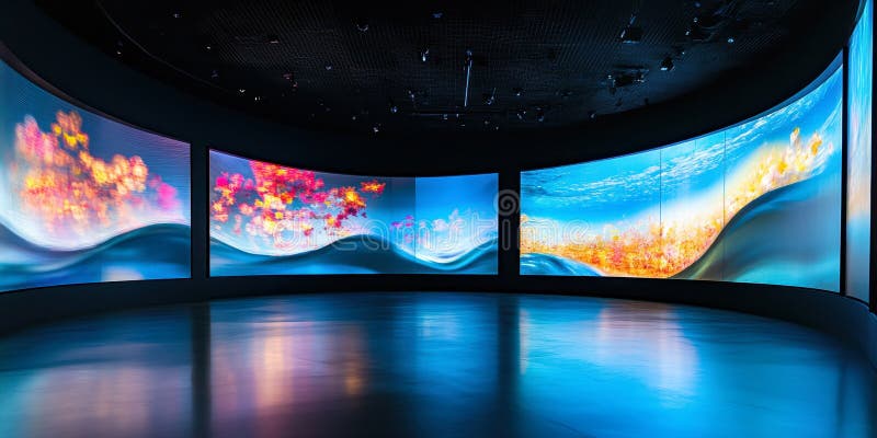 Immersive Exhibition Hall, Three Horizontally Placed Wave-shaped ...