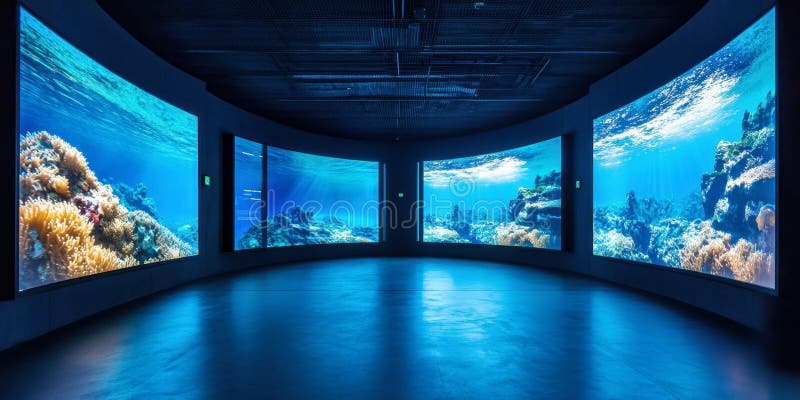 Immersive Exhibition Hall, Three Horizontally Placed Wave-shaped ...