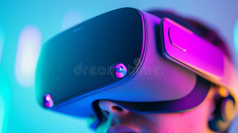 Immersive Experiences a Man Engaged with Virtual Reality Technology ...