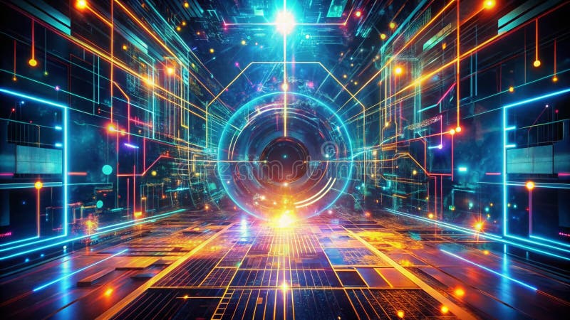 Immersive Futuristic HUD Interface a LowLight Abstract Digital ...