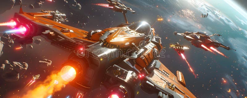 Immersive Futuristic Space Battle in Vivid Virtual Reality Sci Fi ...