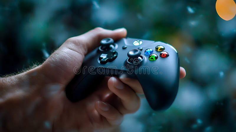 Immersive Gaming Experience Close Up of a Handheld Controller Stock ...