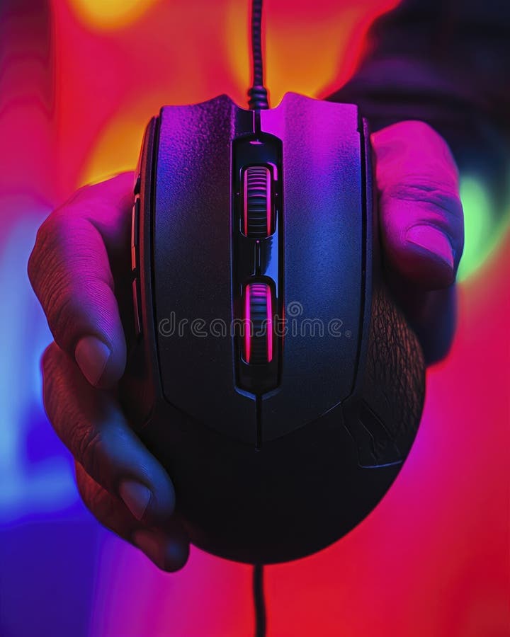 Immersive Gaming Experience with High Tech Mouse in Vibrant Colors ...