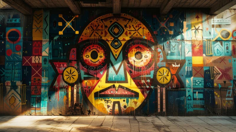 Immersive Graffiti Wall with AR Visuals Showcasing Diverse Cultural ...