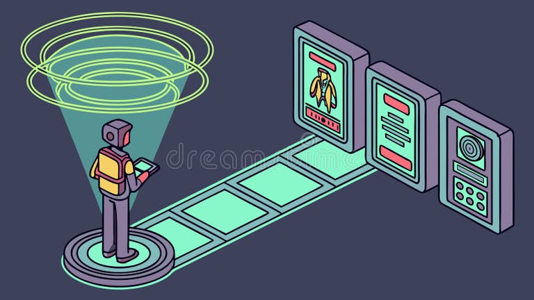 Immersive Holographic Content Viewing Experience, Vector Design ...