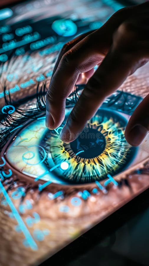 An Immersive Image Capturing a Child S Hand Touching a Digital Screen ...