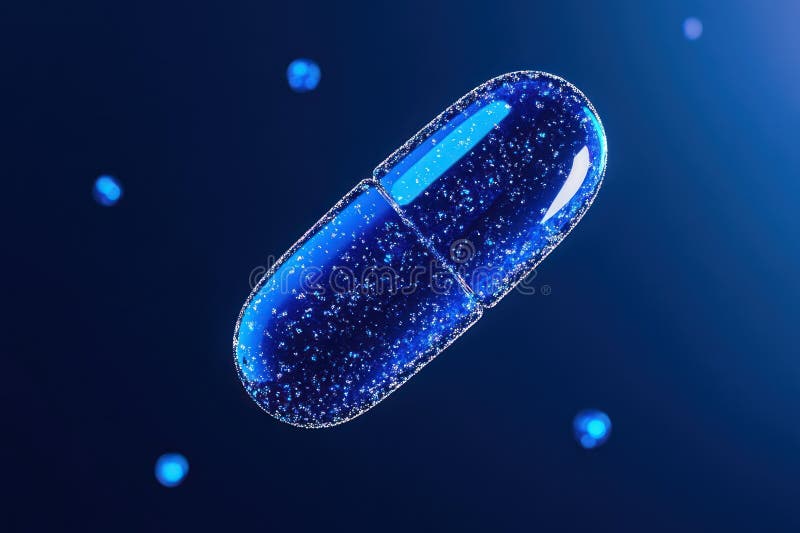 Immersive Interface: Dark Blue Pill Stock Illustration - Illustration ...