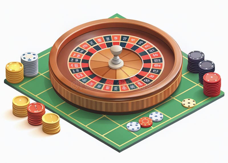 Immersive Isometric Casino Roulette Table a Detailed View of a Gaming ...