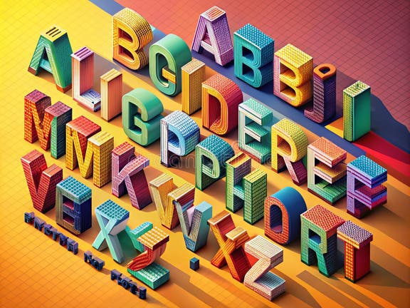 Immersive Isometric 3D Alphabet a Creative Font Design with Depth ...
