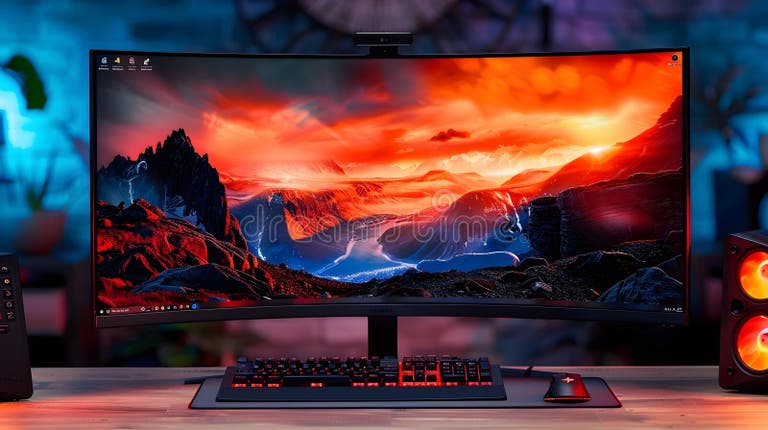 Immersive 4K Gaming Setup with High-Speed Display. Concept Gaming Setup ...