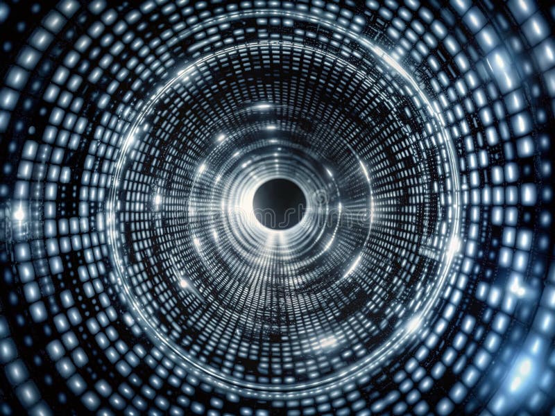 Immersive 4K Looping Aerial Binary Code Tunnel Animation a Mesmerizing Visual Representation of ...