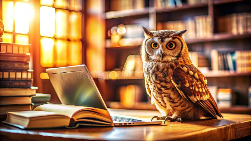 Immersive Library Study Session Focused Student Laptop Books and ...