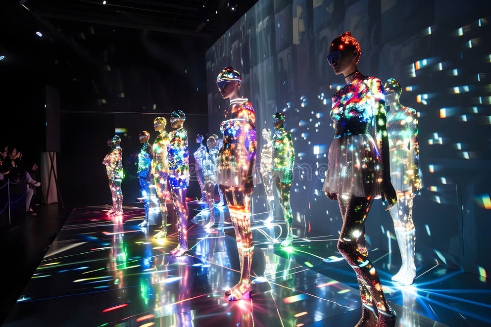 Immersive Light Show, Projected Images Transform Models into Walking ...