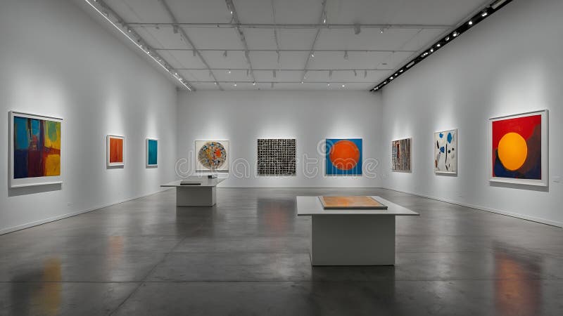 Immersive Modern Art Gallery Experience Featuring Diverse Abstract and ...