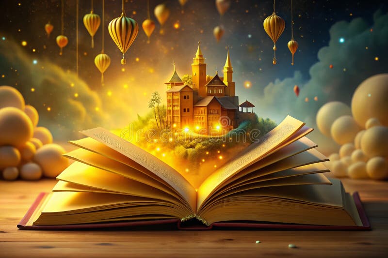 Immersive Mustard Yellow Open Book 3D Render a Striking Educational ...