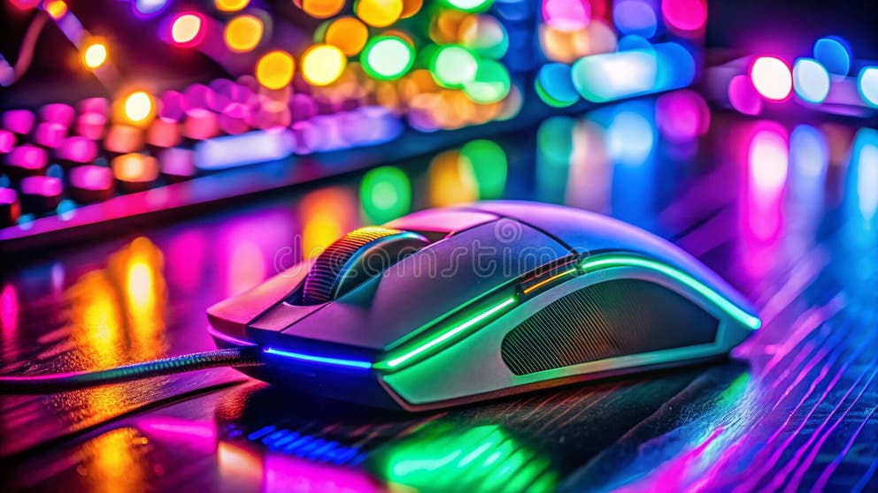 Immersive Neon Gaming Setup a CloseUp Look at a Vibrant Performance ...