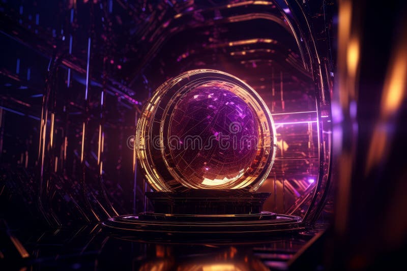 Stunning Neon Design: Champagne Gold & Deep Purple on Shiny Walls with ...