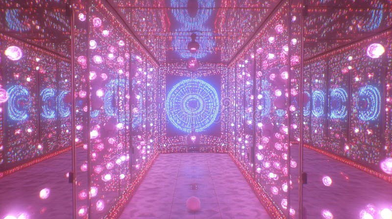 Immersive Pink and Blue LED Light Corridor Installation Art Exhibit ...