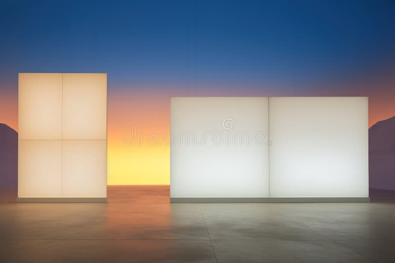 Minimalist Charm of a Panel Mock Up, Hidden Lights and Shadows on a ...