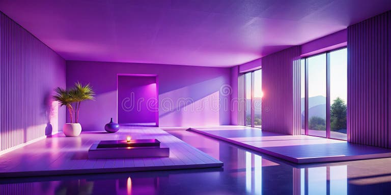 Immersive Purple Architectural Visualization a 396 Hz Healing Frequency ...