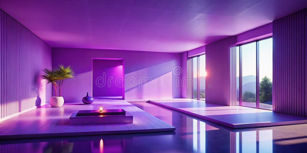 Immersive Purple Architectural Visualization a 396 Hz Healing Frequency ...