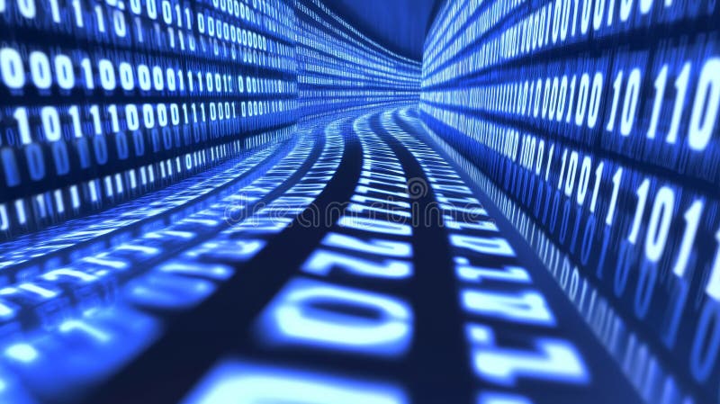 Immersive Purple Binary Code Tunnel, a Captivating Digital Journey ...