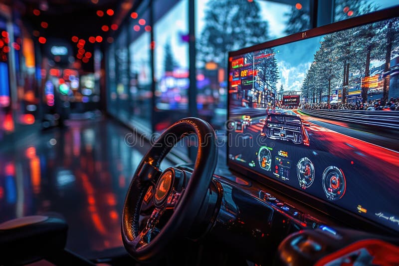 Immersive Racing Simulation Experience with High-Tech Steering Wheel ...