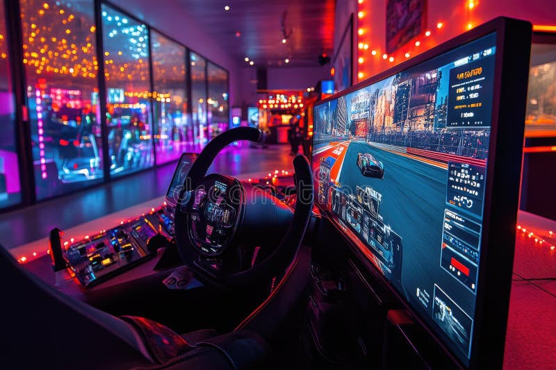 Immersive Racing Simulation Experience with High-Tech Steering Wheel ...