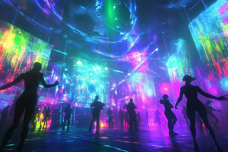 High-tech Rave Experience with Holographic Visuals and Dynamic Virtual ...